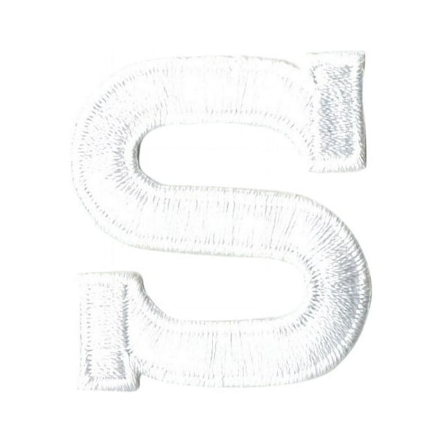 Alphabet Letter - S - Color White - 2" Block Style - Iron On ...