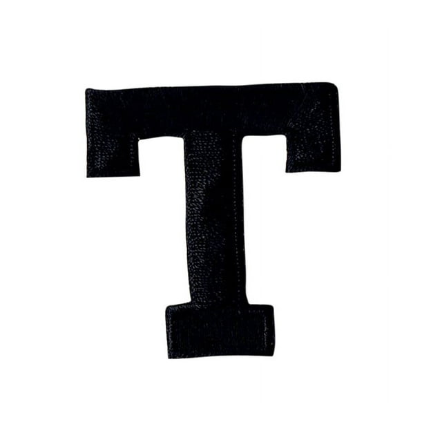Alphabet Letter - T - Color Black - 2" Block Style - Iron On ...