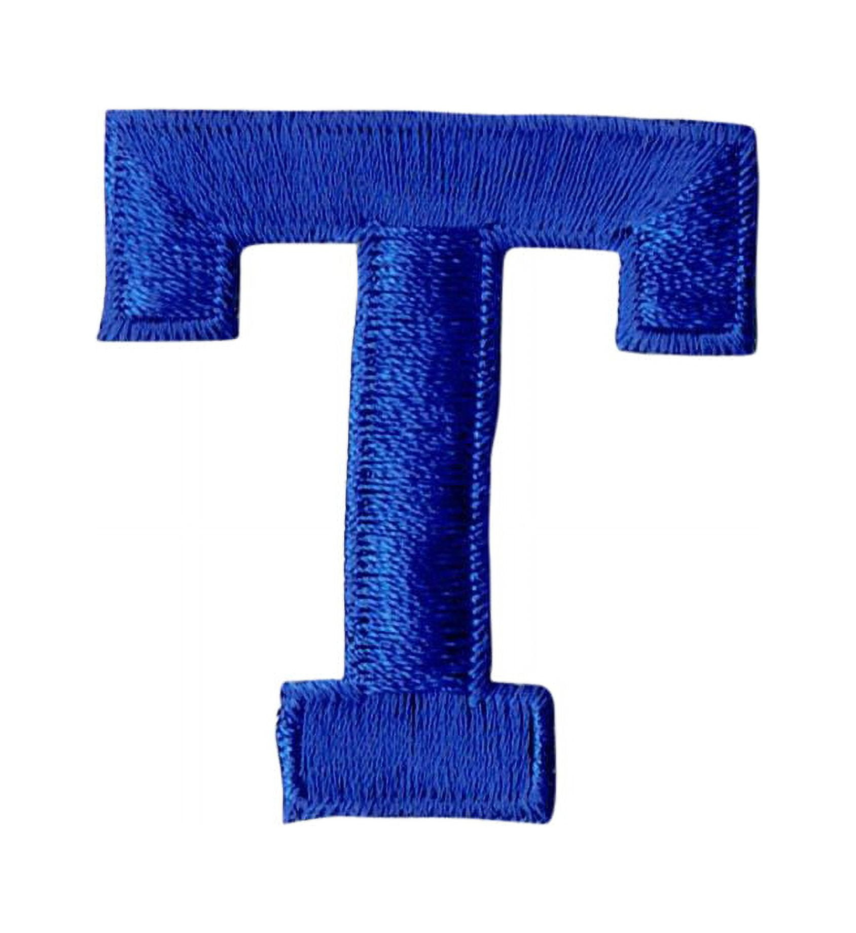 Alphabet Letter - T - Color Royal Blue - 2" Block Style - Iron On ...