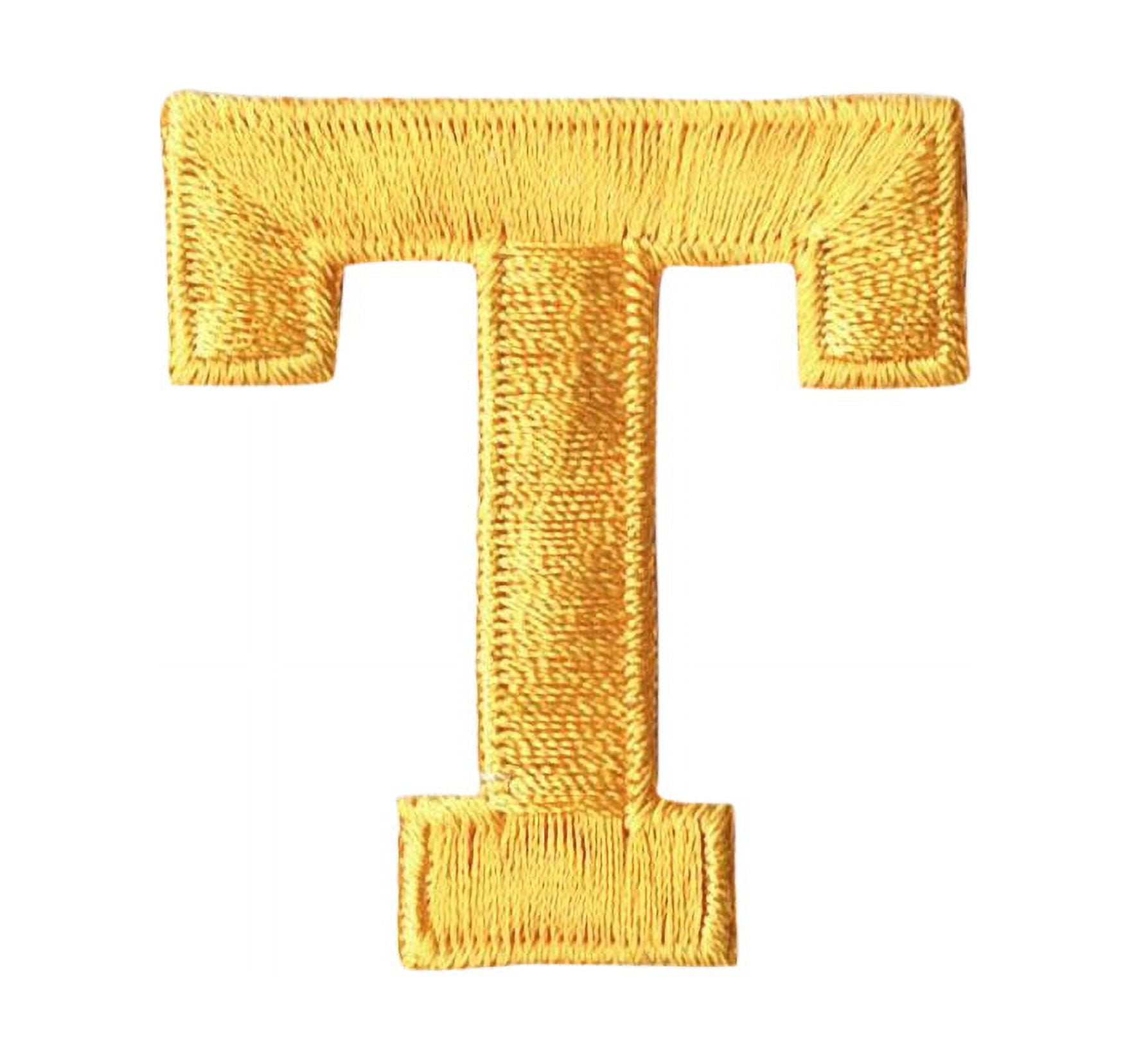 Alphabet Letter - T - Color Yellow - 2" Block Style - Iron On ...