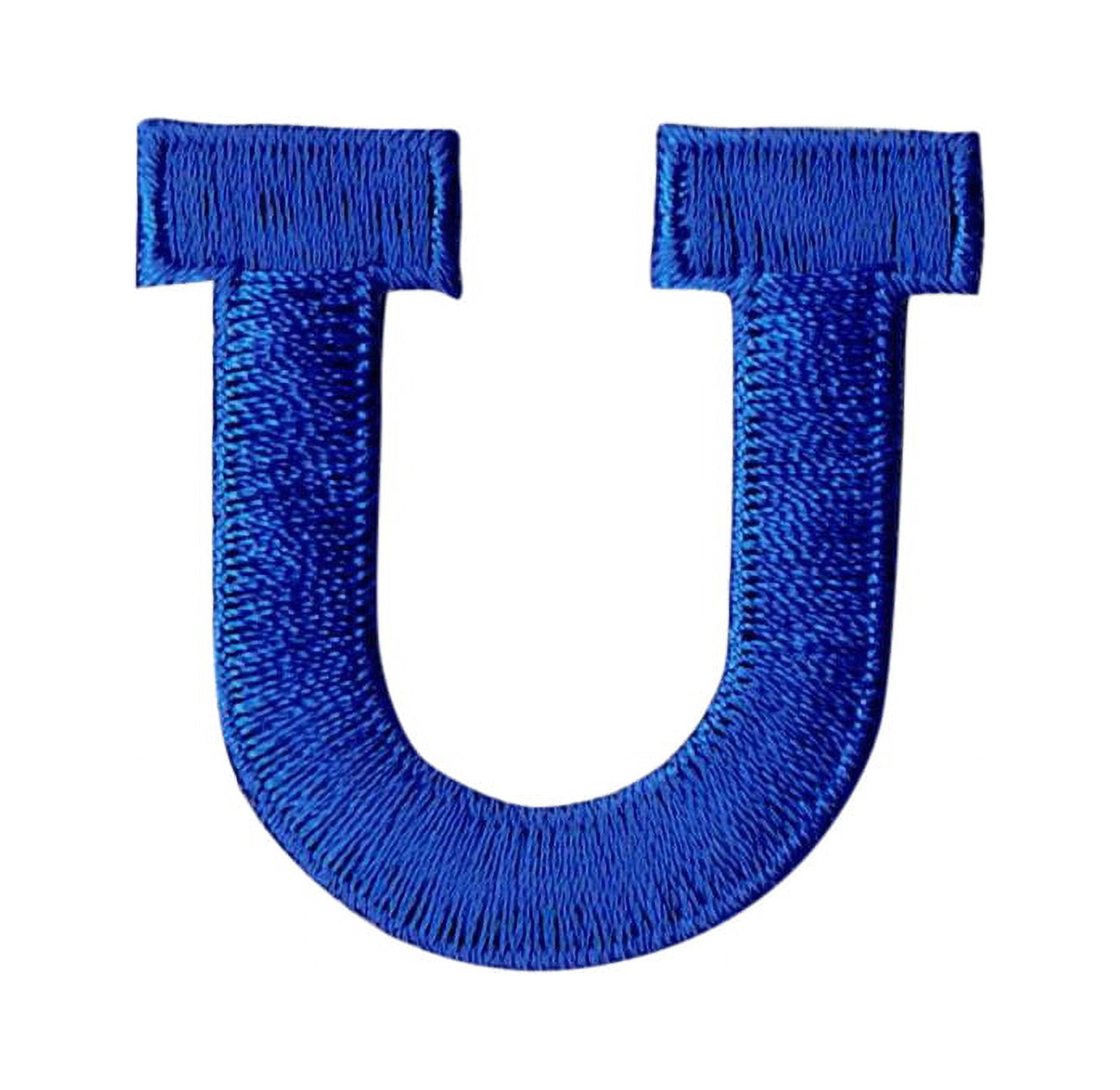 Alphabet Letter - U - Color Royal Blue - 2" Block Style - Iron On ...