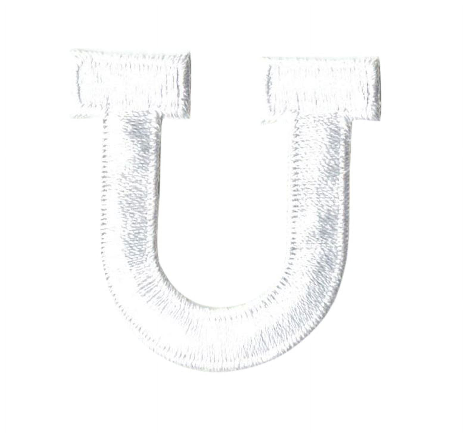 Alphabet Letter - U - Color White - 2" Block Style - Iron On ...