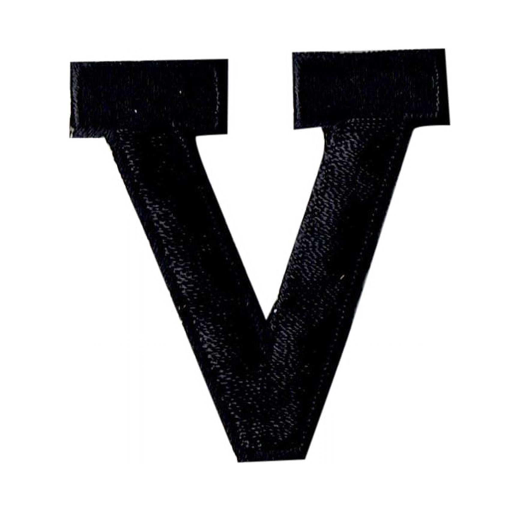 Alphabet Letter - V - Color Black - 2" Block Style - Iron On ...