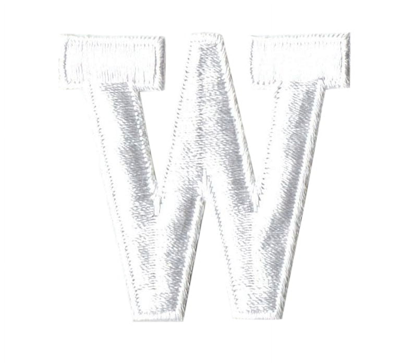 Alphabet Letter - W - Color White - 2" Block Style - Iron On ...