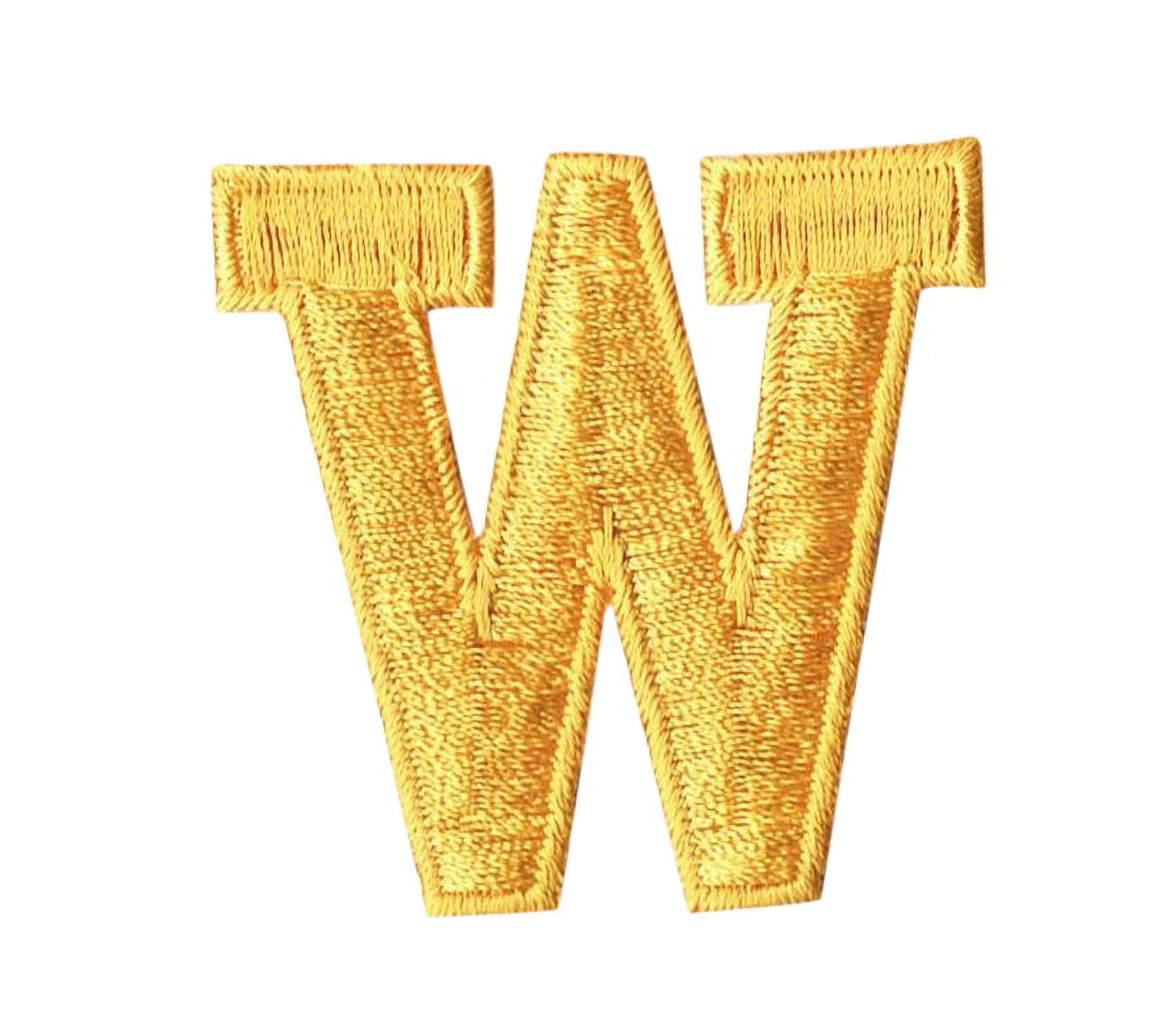 Alphabet Letter - W - Color Yellow - 2" Block Style - Iron On ...