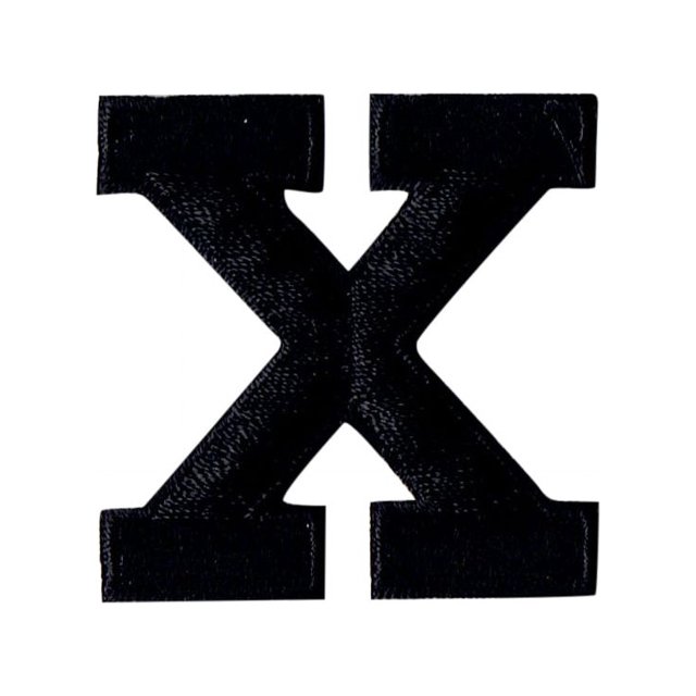 Alphabet Letter - X - Color Black - 2" Block Style - Iron On ...