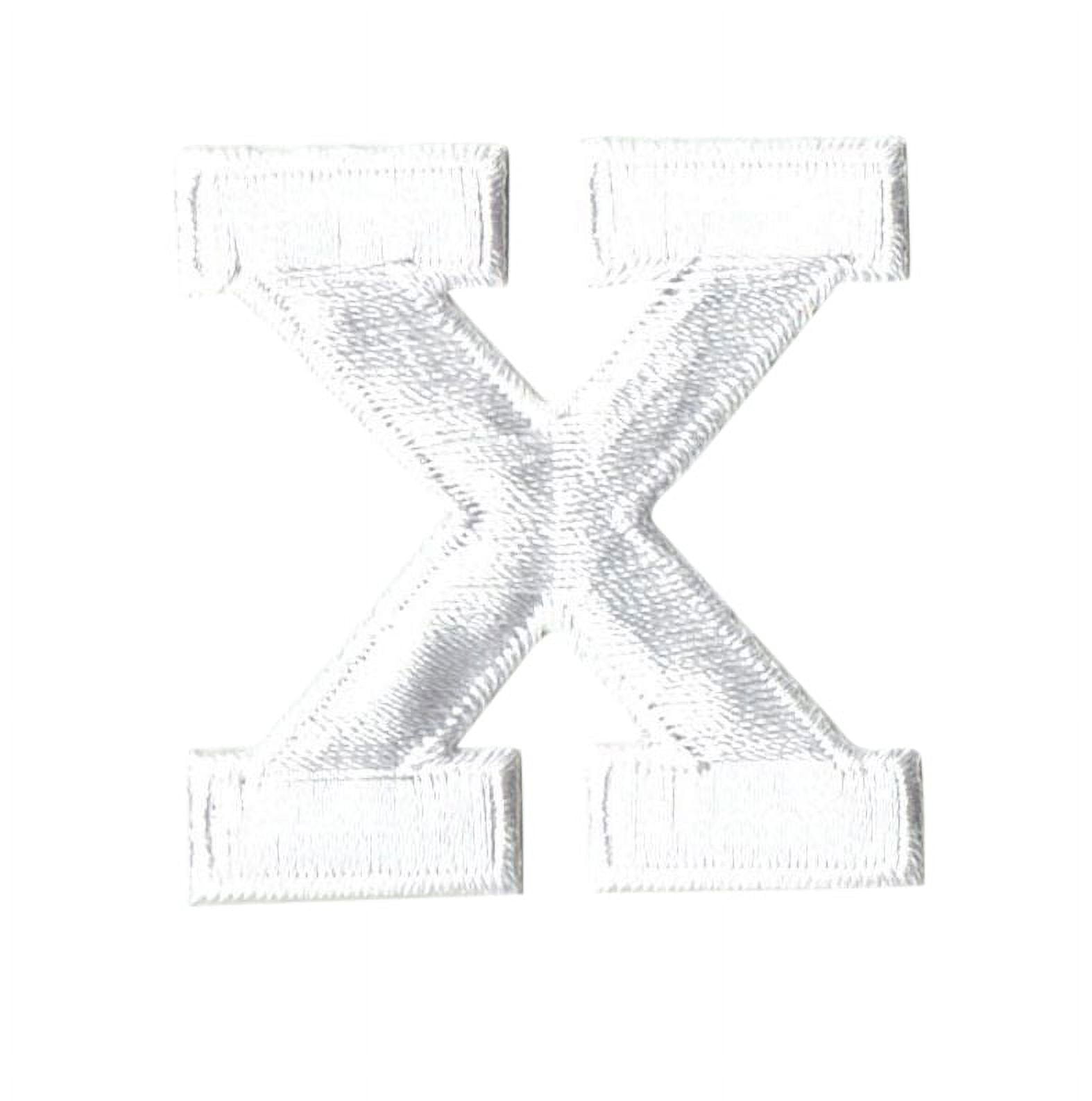 Alphabet Letter - X - Color White - 2" Block Style - Iron On ...
