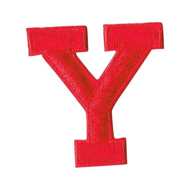 Alphabet Letter - Y - Color Red - 2" Block Style - Iron On Embroidered ...