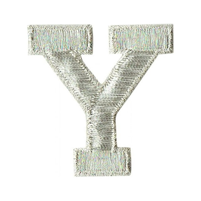 Alphabet Letter - Y - Color Silver - 2" Block Style - Iron On ...