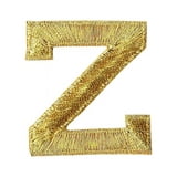 Alphabet Letter - Z - Color Gold - 2" Block Style - Iron On Embroidered ...