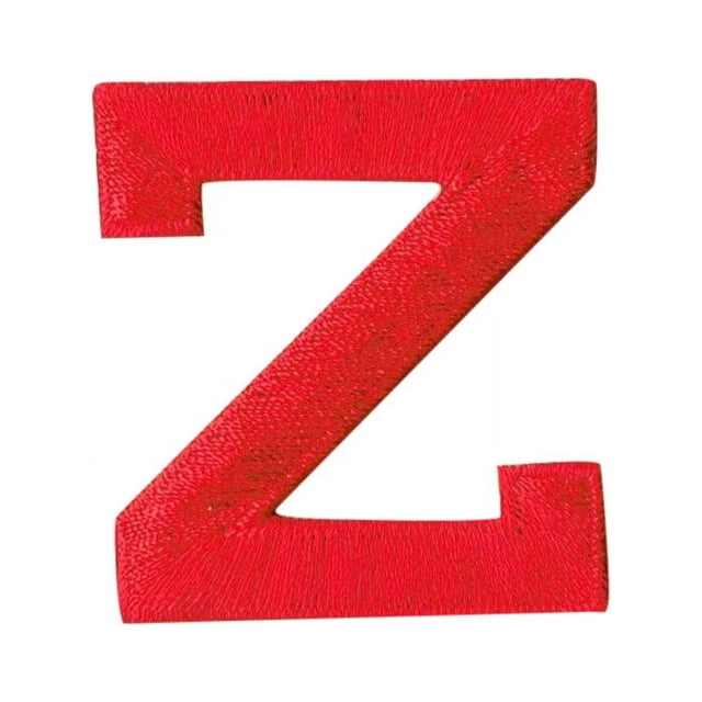 Alphabet Letter - Z - Color Red - 2" Block Style - Iron On Embroidered ...
