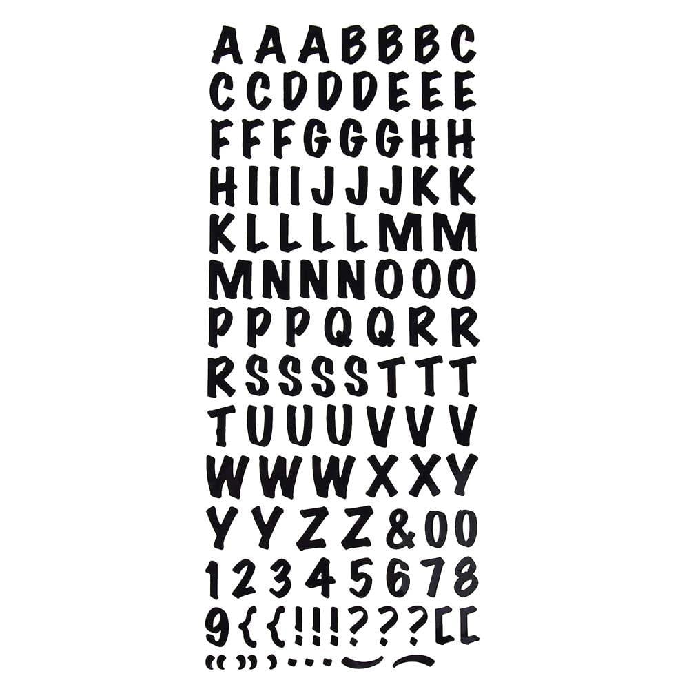 Alphabet Letters Caps Fancy Foil Stickers, Black, 3/4-Inch, 107-Count ...