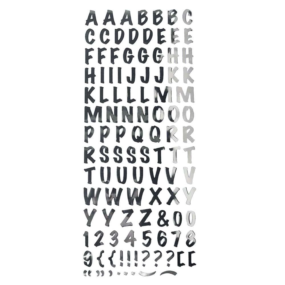 Alphabet Letters Caps Fancy Foil Stickers, Silver, 3/4-Inch, 107-Count ...