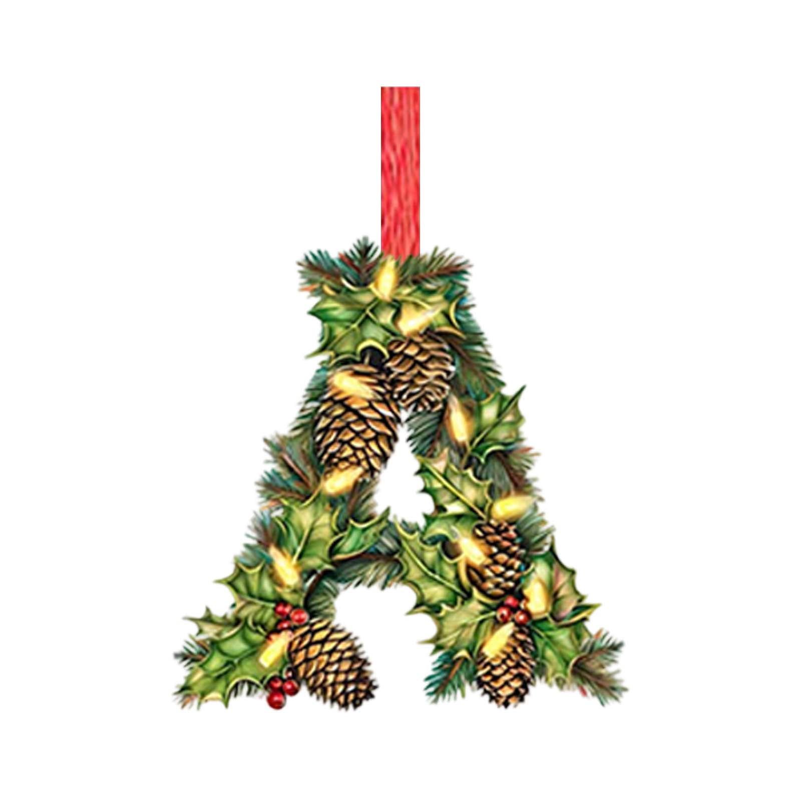 Alphabet Letters Christmas Ornament, Initial Christmas Ornaments A to Z ...