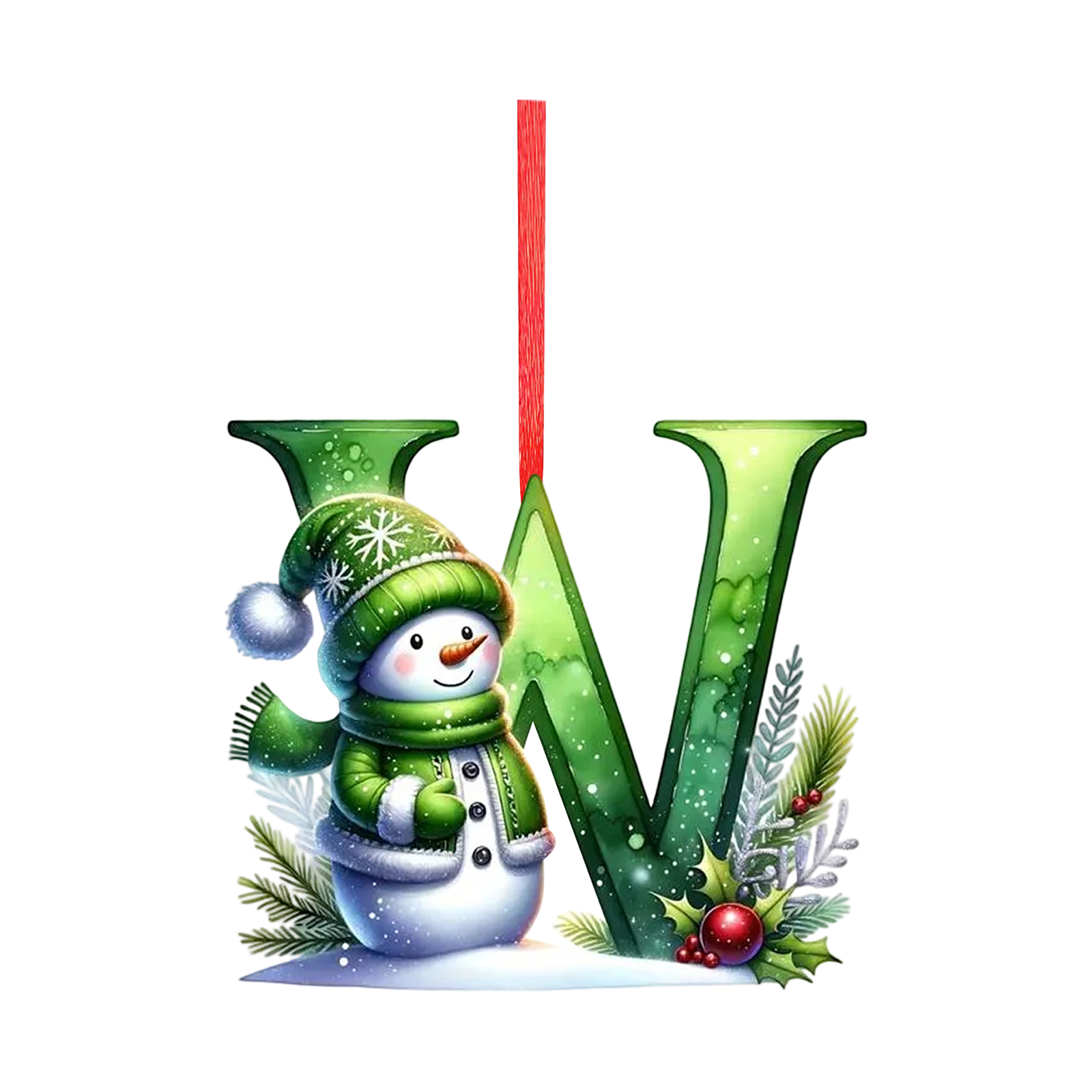 Alphabet Letters Christmas Ornament, Snowman Initial Christmas ...