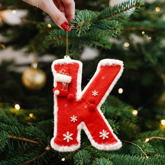 Alphabet Letters Christmas Ornaments Alphabet Hanging Xmas Ornaments ...