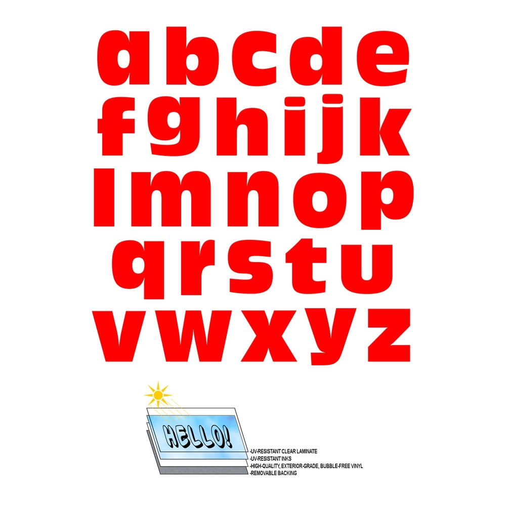 Alphabet Letters Lowercase Red SLAP-STICKZ(TM) Premium Stickers ...