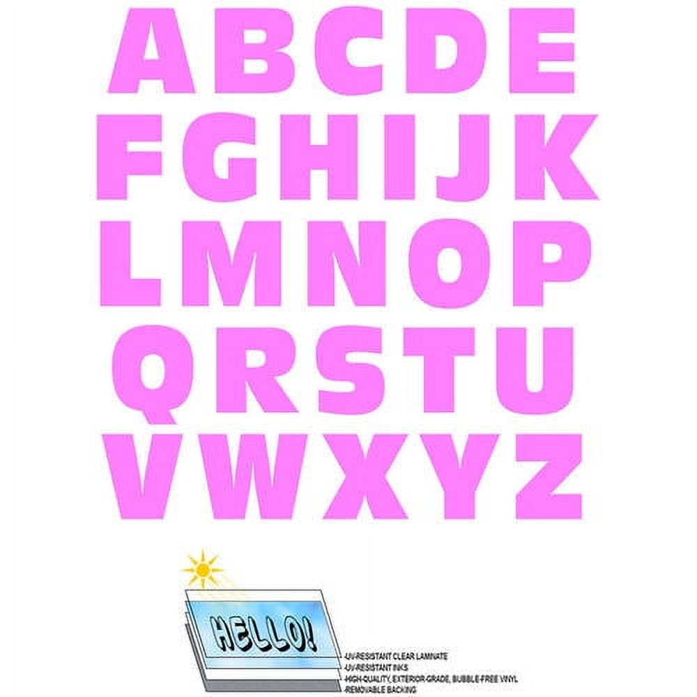 Alphabet Letters Uppercase Pink Automotive Car Window Locker Bumper ...