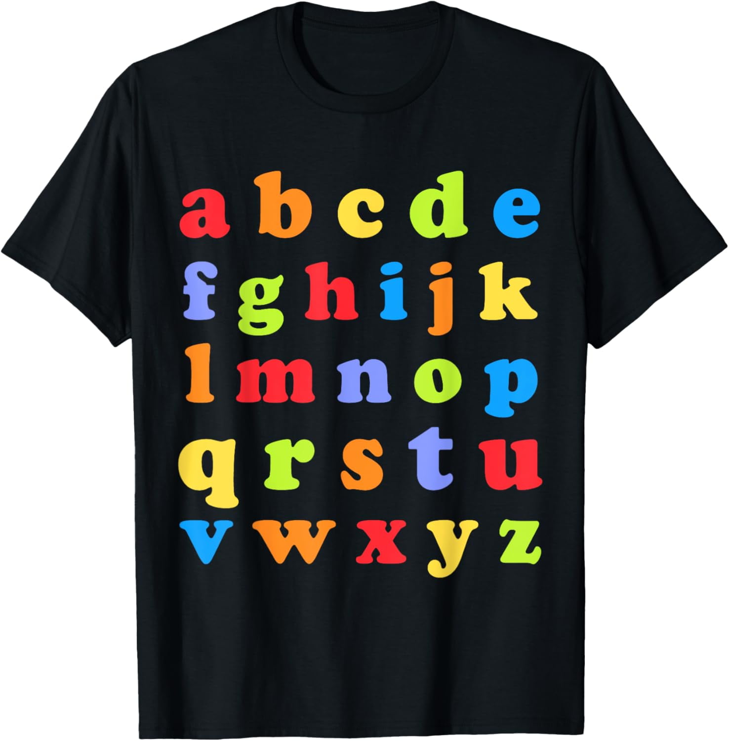 Alphabet Lowercase ABC Letter Teachers Kids Back to School T-Shirt ...