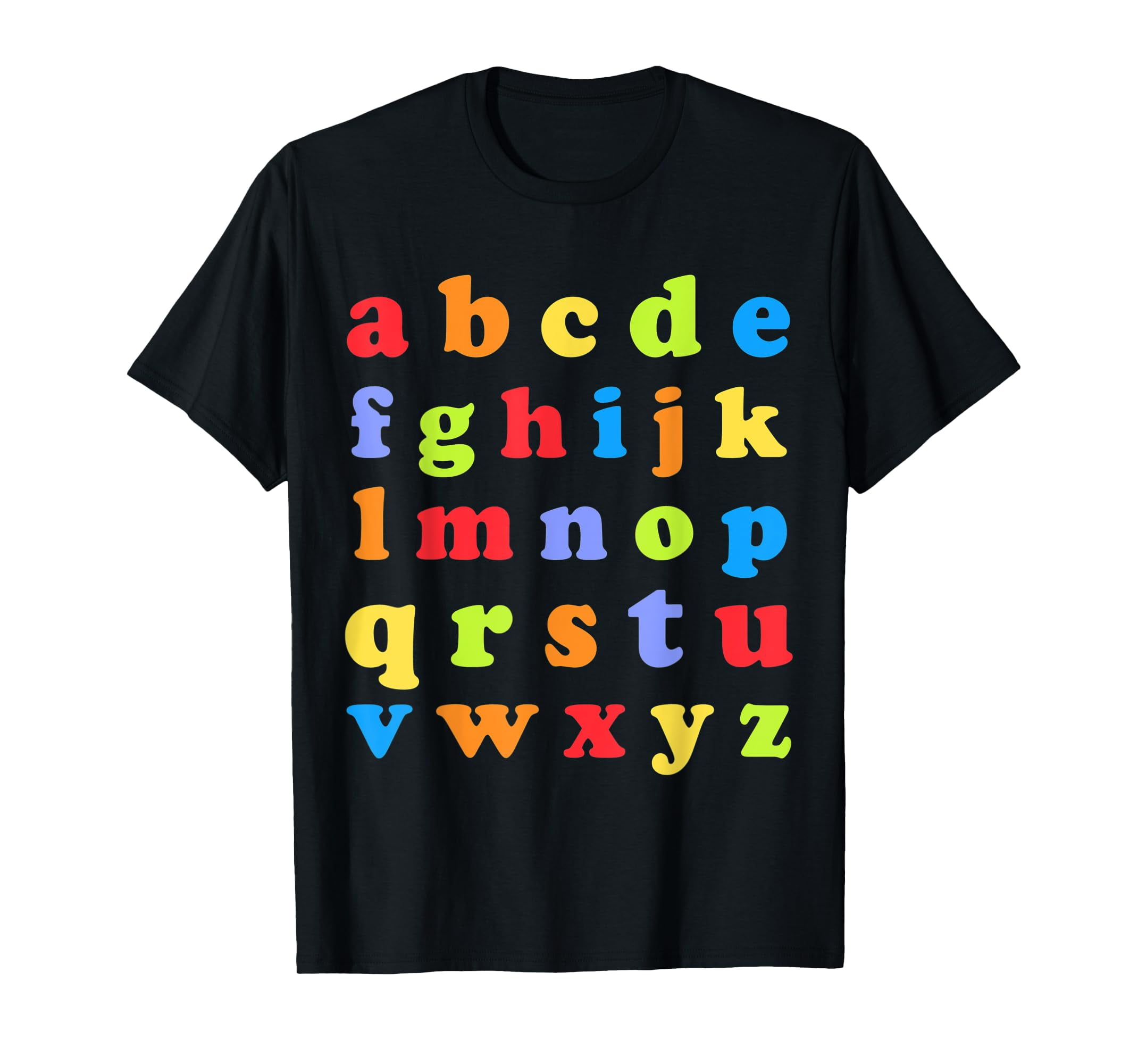 Alphabet Lowercase ABC Letter Teachers Kids Back to School T-Shirt ...