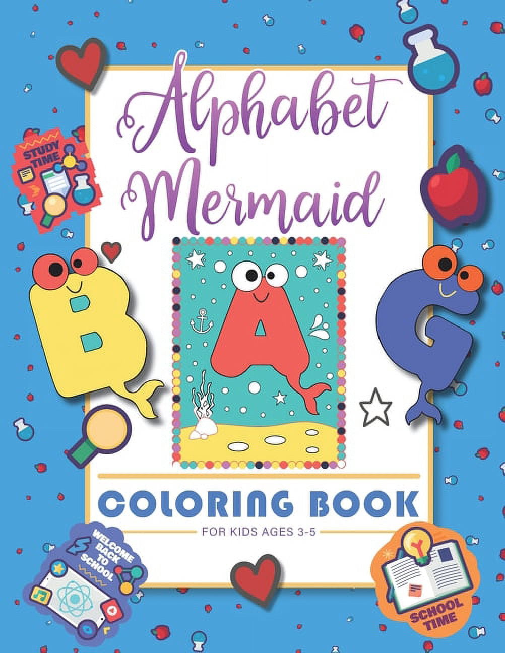 Alphabet Mermaid coloring book for kids: Funny alphabet coloring ...