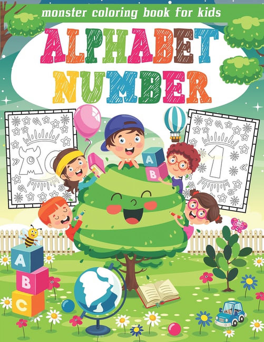 Alphabet Monster Number Coloring Book for Kids: Fun with Numbers ...