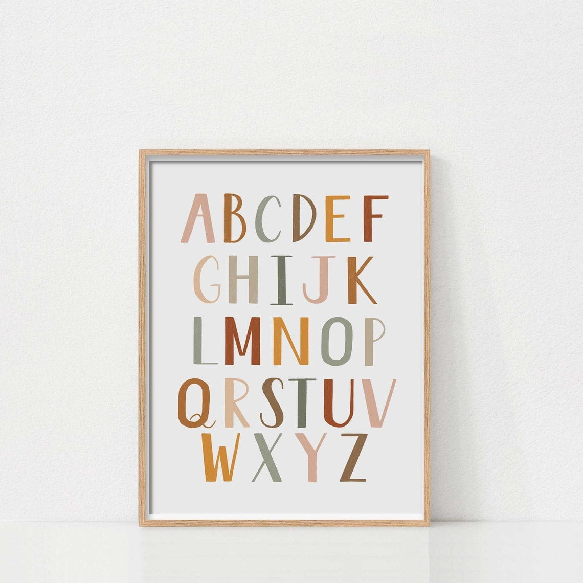 Alphabet Neutral Boho Nursery Alphabetroom Decor S Educational Poster ...