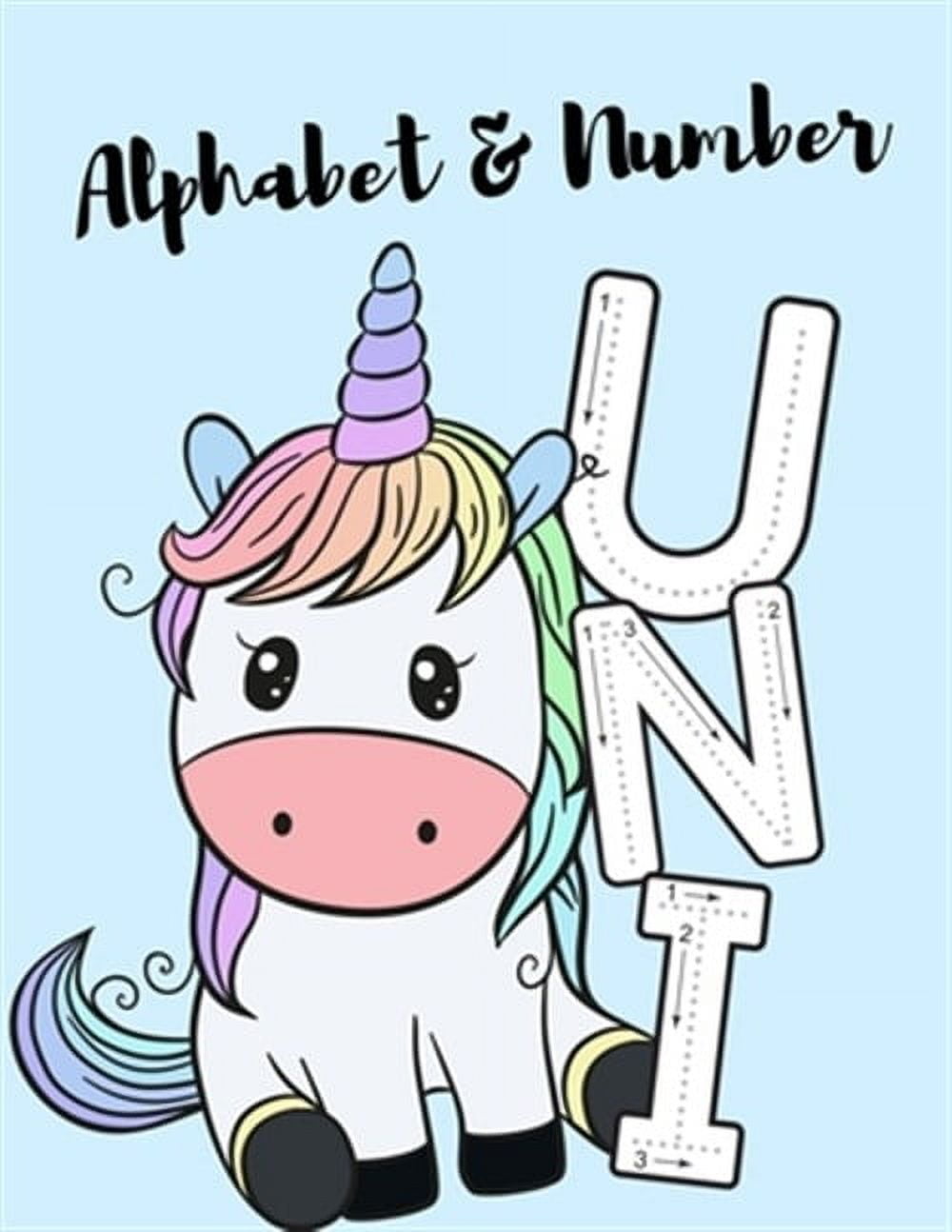Alphabet & Number: A funny unicorn activity book for kids ages 4-8 -(A ...