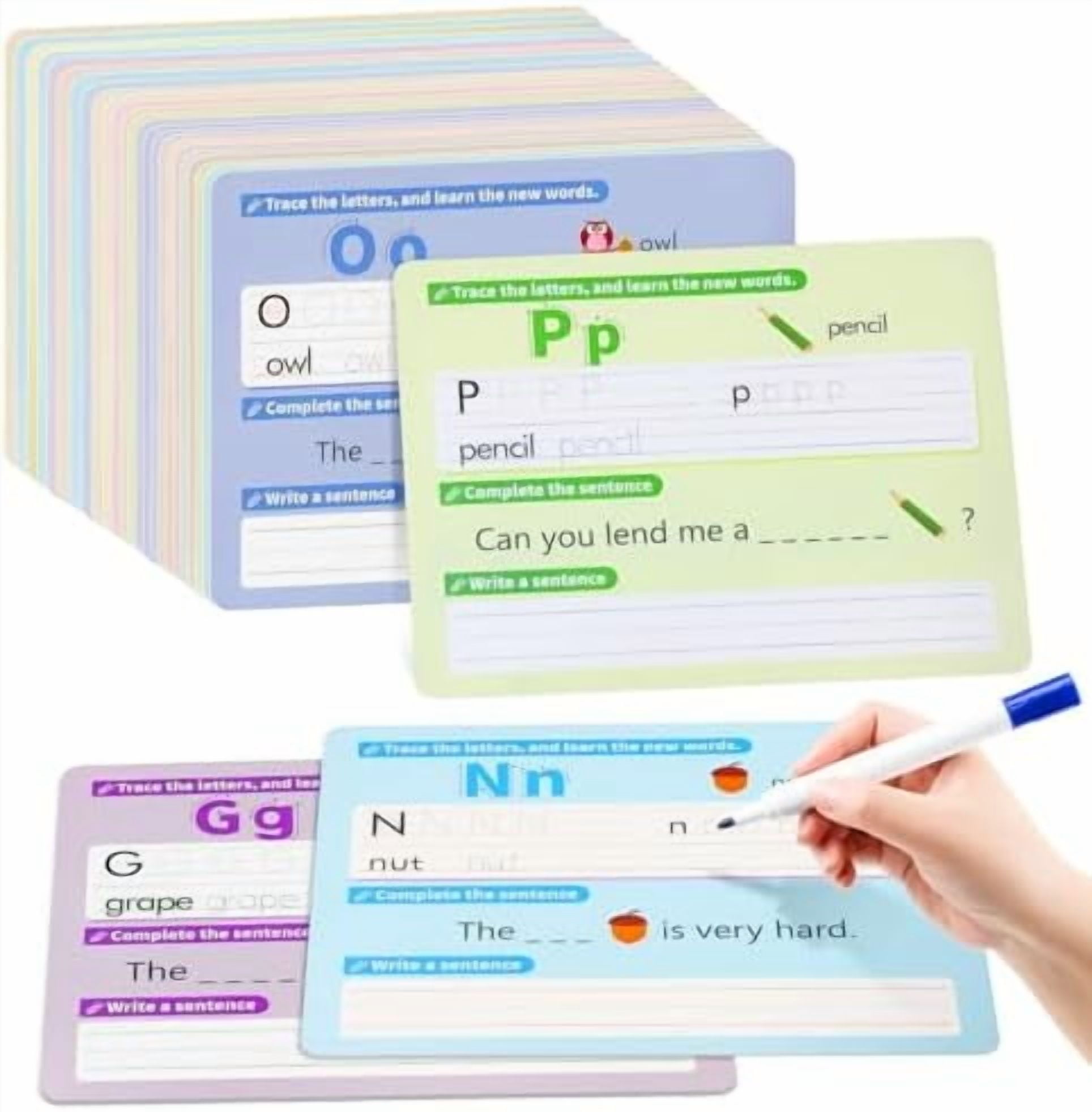 Alphabet & Number Practice Dry Erase Sheets A-Z Letters & Numbers 1-10 ...