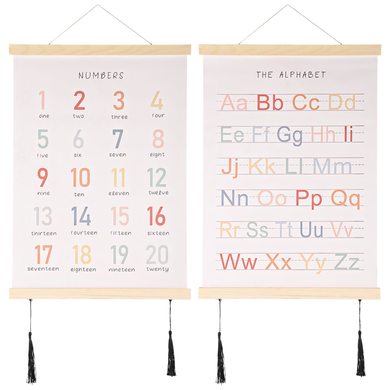 Alphabet Alphabet Numbers Poster Hanger Frame Set of 2,Playroom Decor ...