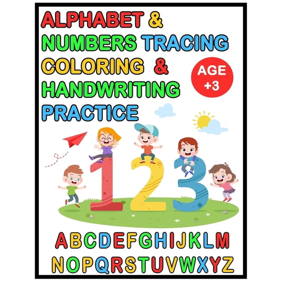 Alphabet & Numbers Tracing Coloring & Handwriting Practice 123 ABC ...