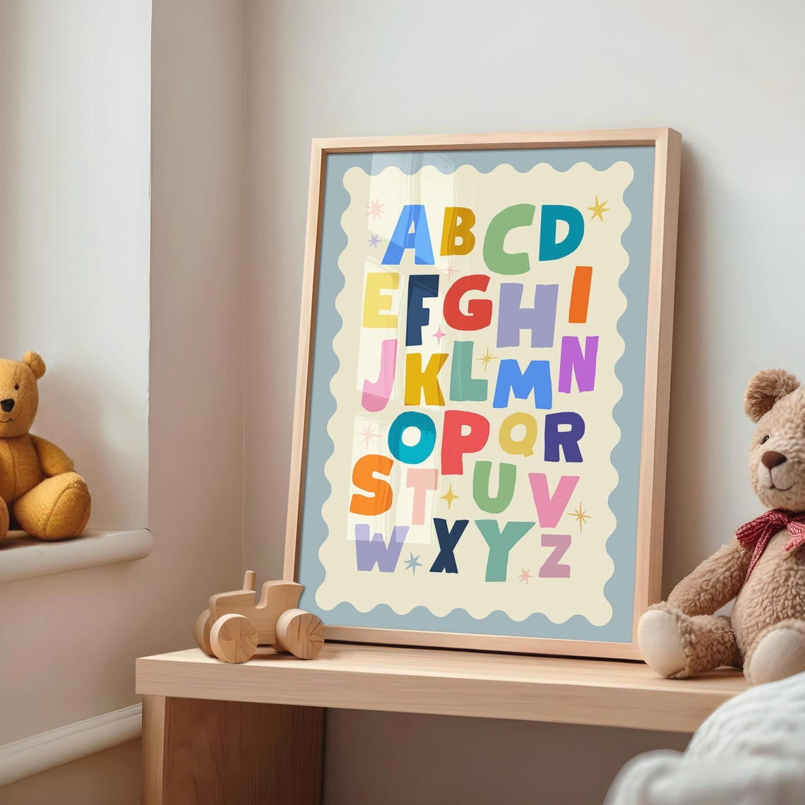 Alphabet Nursery ABC Wall Art Decor Educational Room Learning Unframed ...
