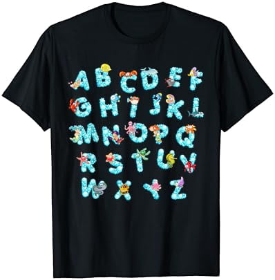 Alphabet Ocean Animals Lover Kindergarten Teacher T Shirt - Walmart.com