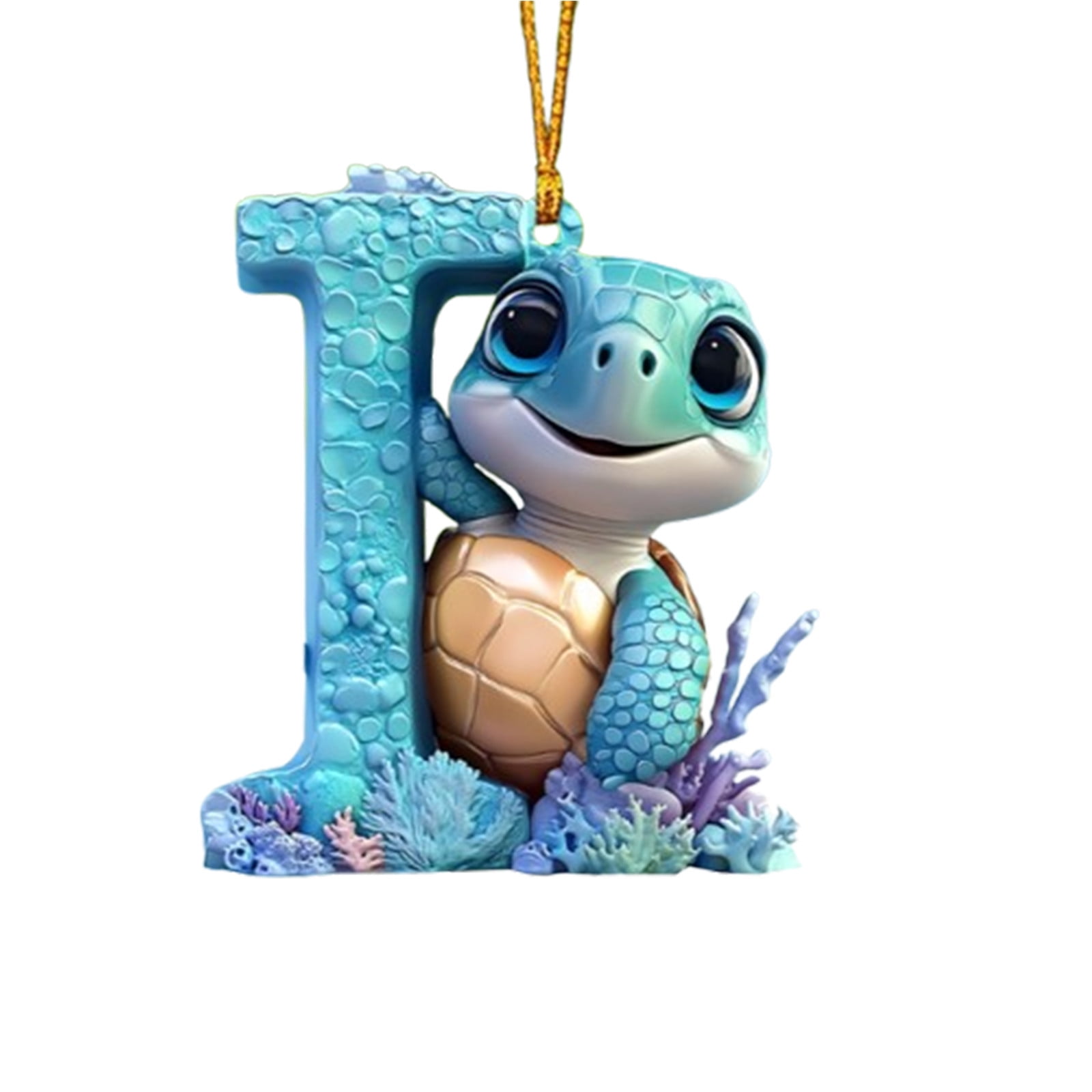 Alphabet Ornament, Cute Sea Turtle Letter Shaped Hanging Decoration for ...
