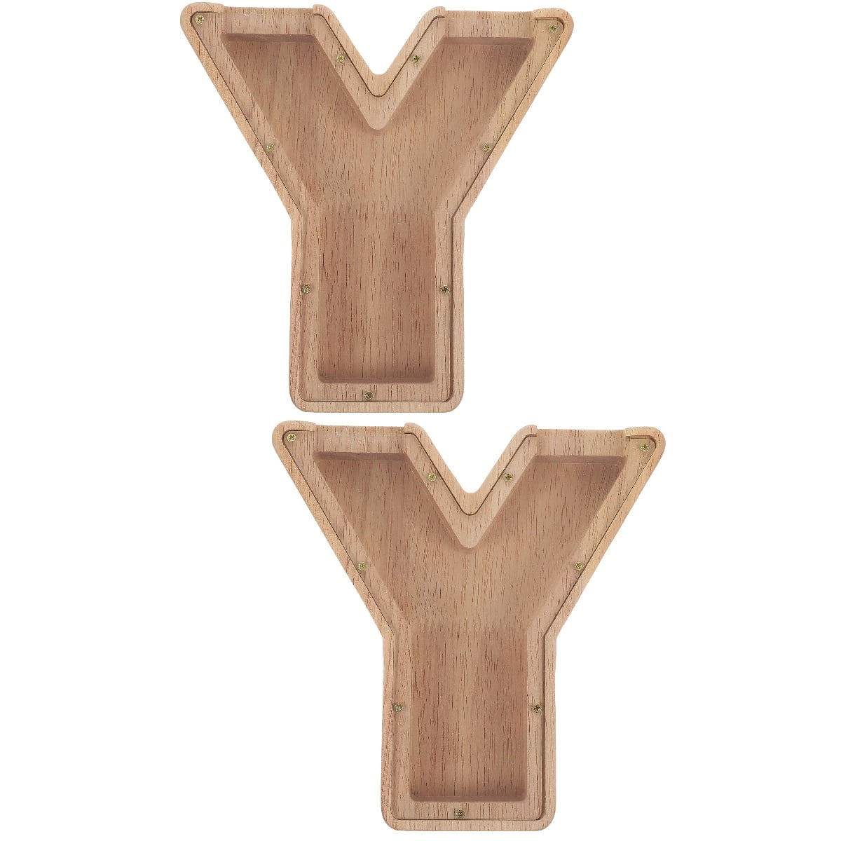 Alphabet Piggy Bank 2 Pieces for Kids Wooden Initial Money Pot Travel ...