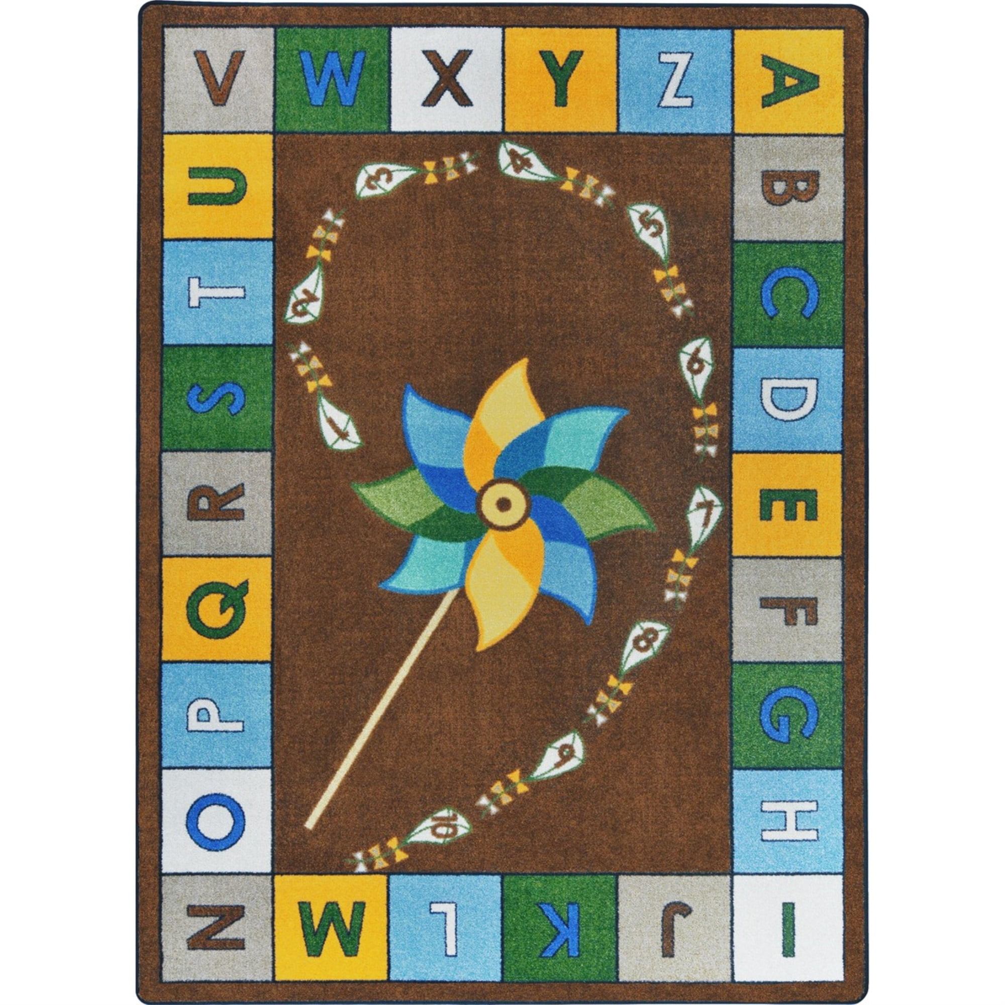Alphabet Pinwheel 10'9" x 13'2" area rug in color Earthtone - Walmart.com