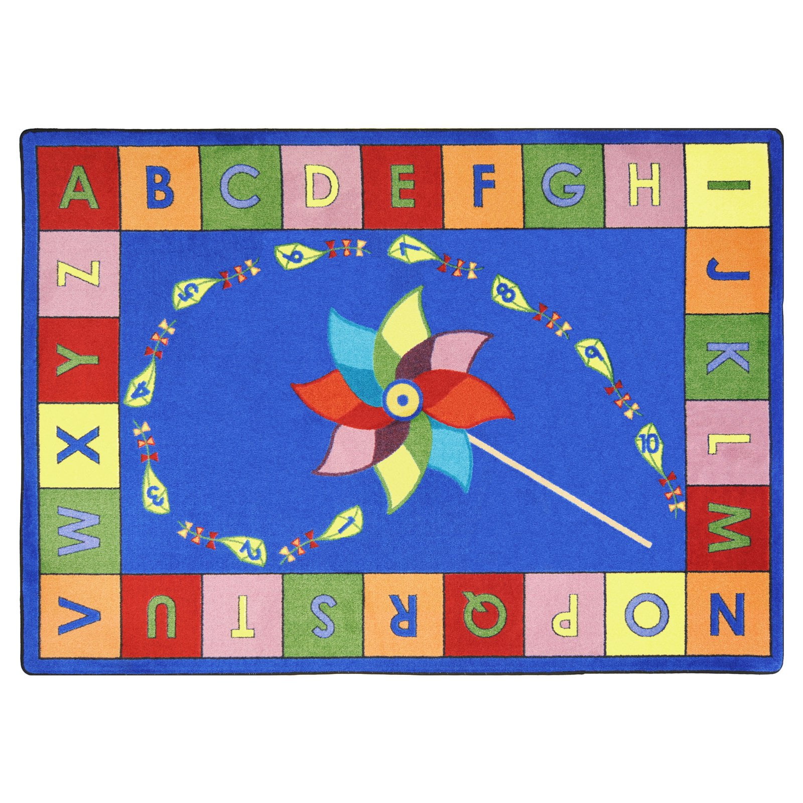 Alphabet Pinwheel 13'2" Round Area Rug In Color Multi - Walmart.com