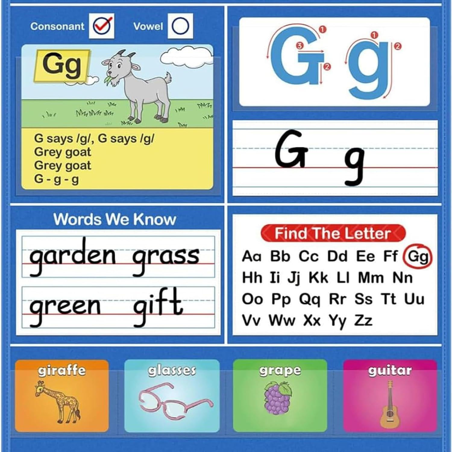 Alphabet Pocket Chart, Pocket Chart for Classroom, Alphabet Learning ...