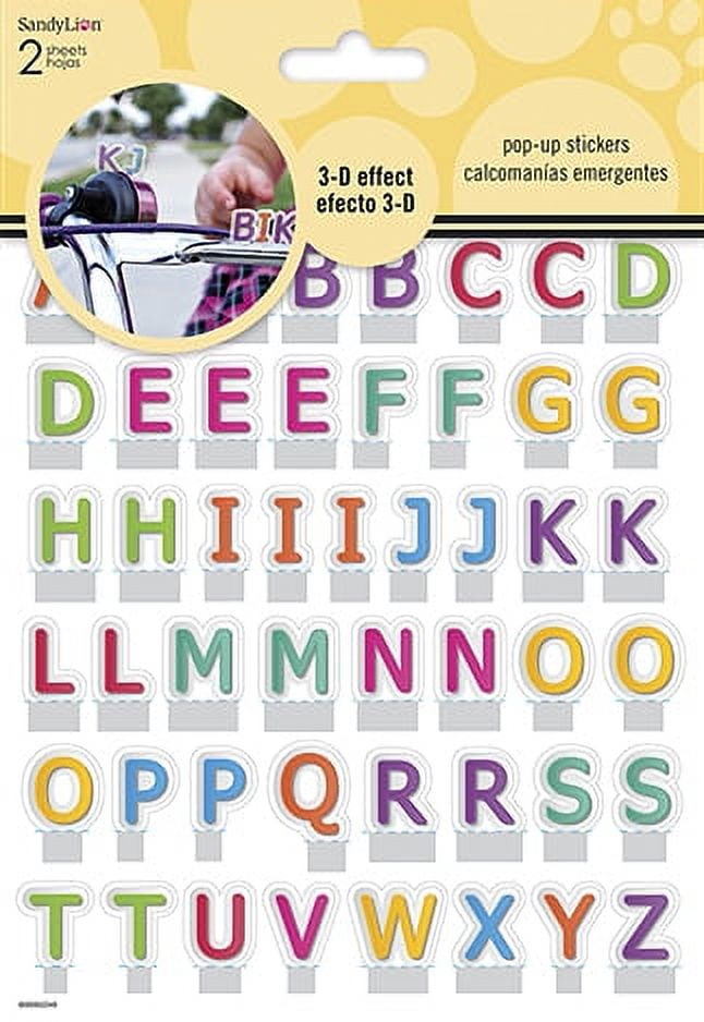 Alphabet Pop Up Stickers - 2 Sheet - Walmart.com