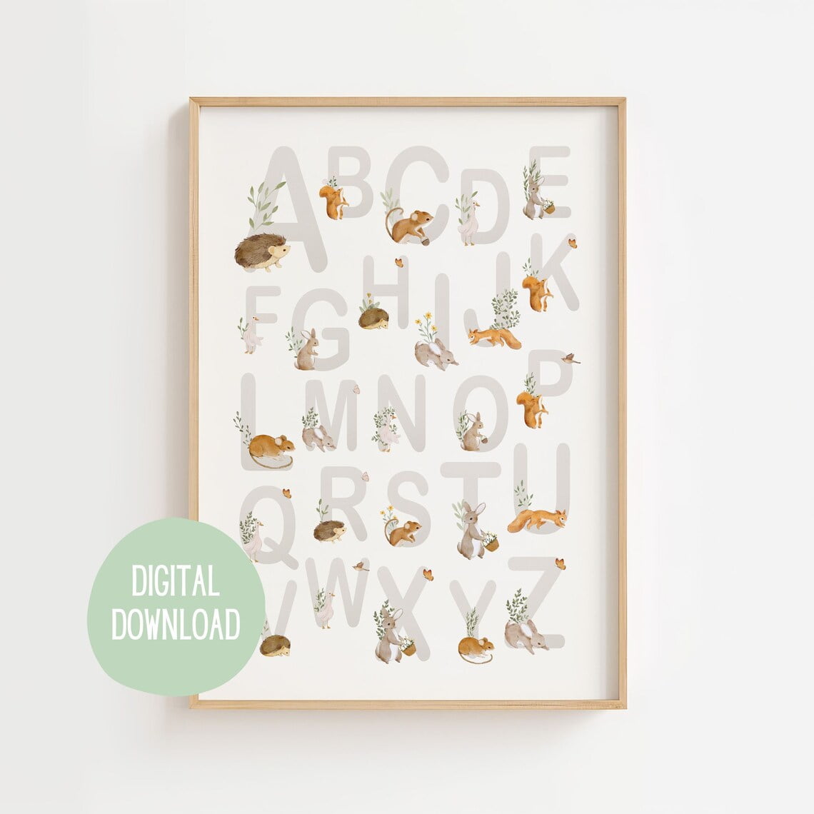 Alphabet Poster, Abc Print, Watercolour Alphabet, Nursery Wall Art ...