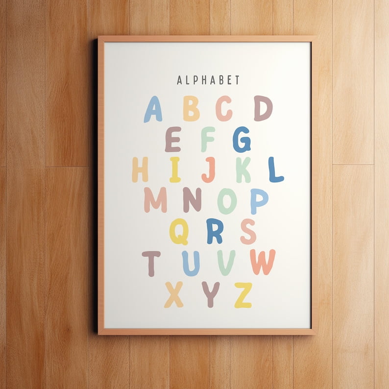 Alphabet Poster, Abc Print, Watercolour Alphabet, Nursery Wall Art ...