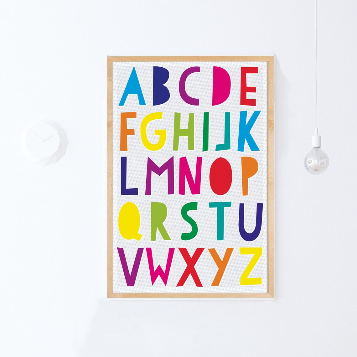 Alphabet Poster Art, Kids Room Decor, Large Alphabet Print, Colorful ...