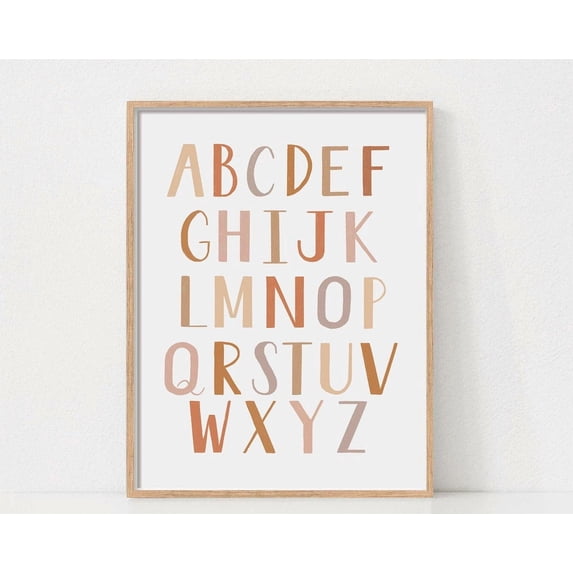 Alphabet Poster Boho Abc Print Neutral Boho Nursery Nursery Posters ...