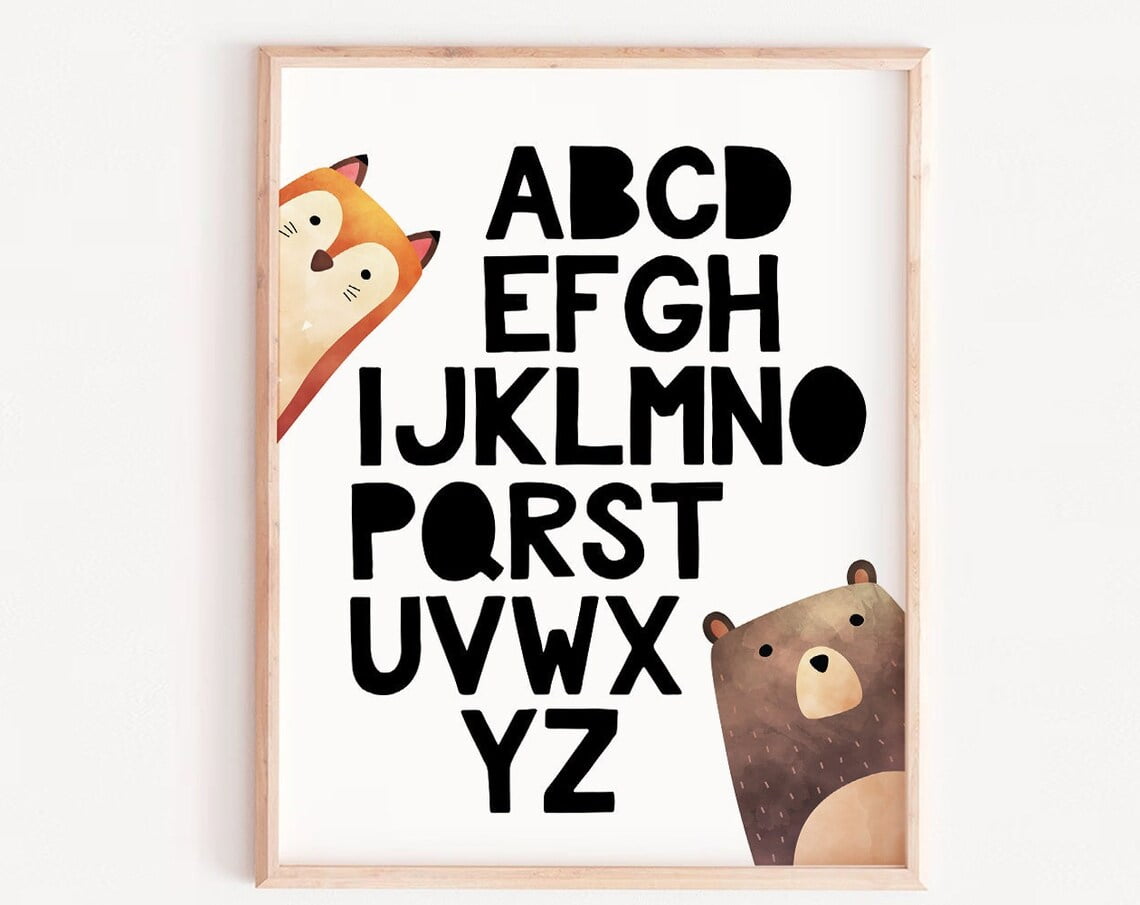 Alphabet Poster - Kids Alphabet Art - Alphabet Print - Abc Wall Art ...