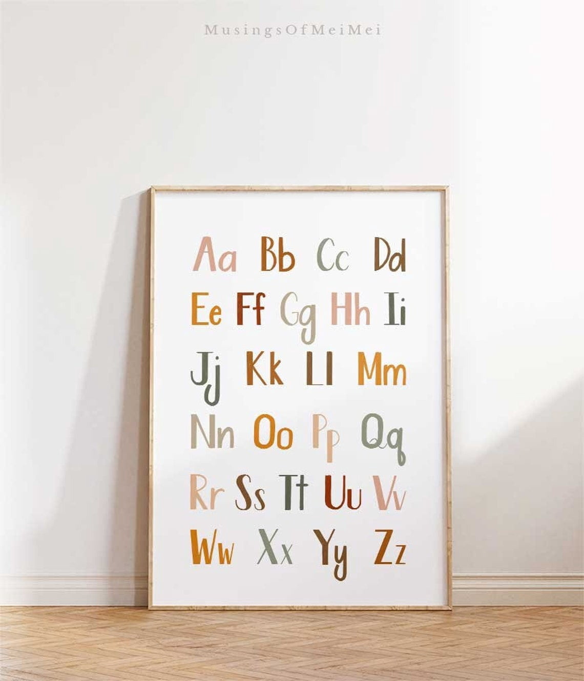 Alphabet Poster Nursery Wall Art Alphabetclassroom Toddlers Preschool ...