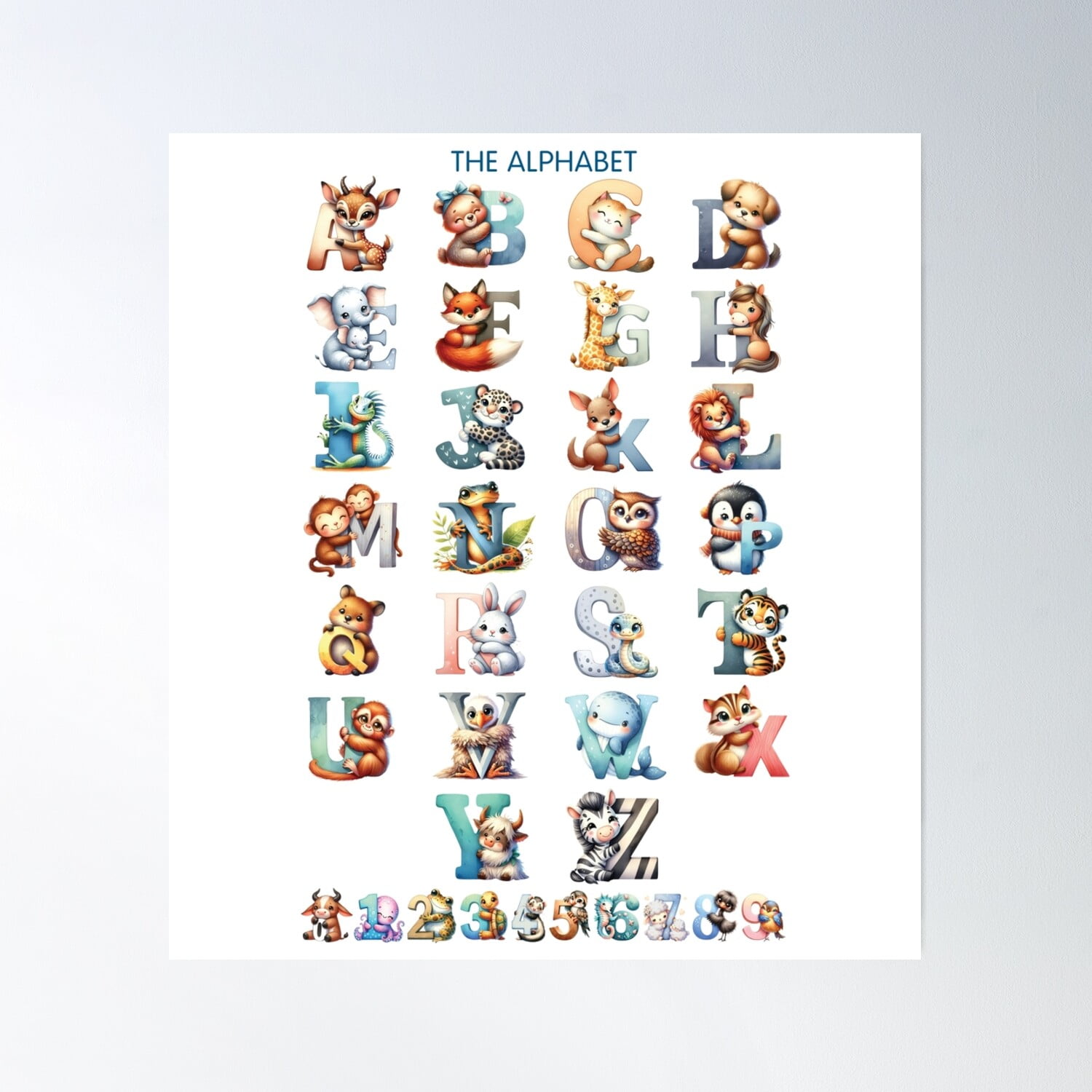 Alphabet Poster Poster Wall Art, Modern Wall Decor, 8x12 UNFRAMED ...