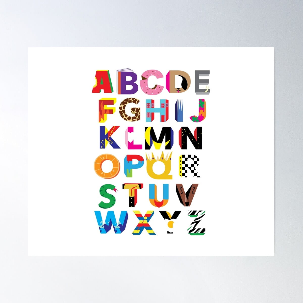 Alphabet Poster Wall Art, Modern Wall Decor For Living Room Bedroom ...