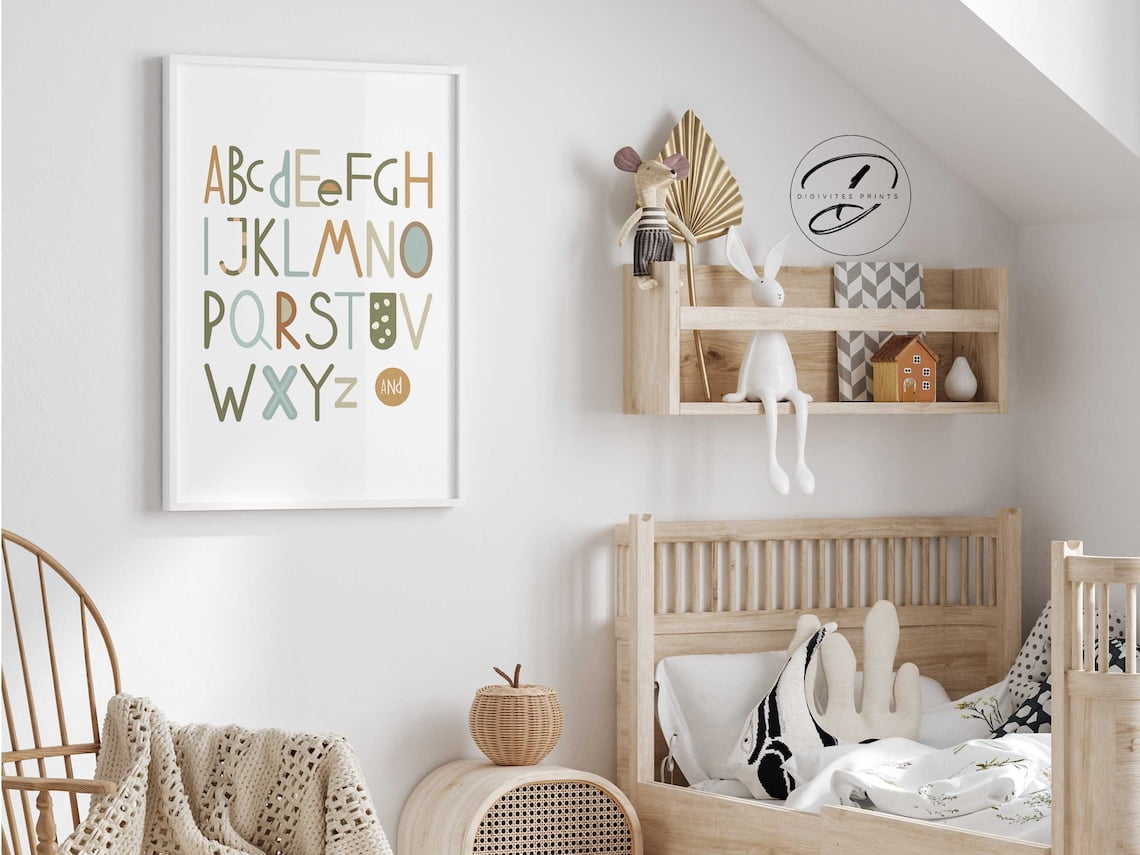 Alphabet Print, Children'S Room Art, Gallery Wall, Alphabet Art, Kids ...