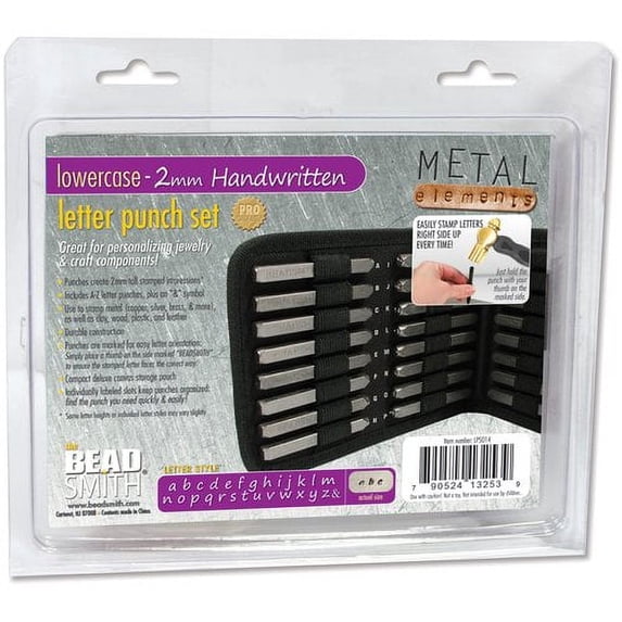 Alphabet Punch Set W/Case 27/Pkg-Handwritten 2mm Lowercase Letters ...