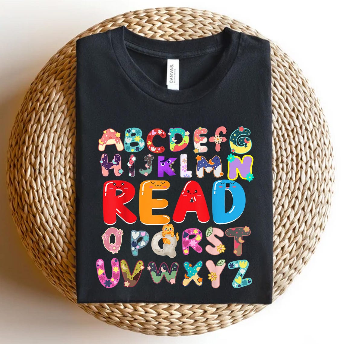 Alphabet READ Shirt – Cute Teacher Reading Shirt, Colorful ABC Reading ...